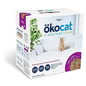 ökocat Less Mess Natural Wood Clumping Cat Litter Mini-Pellets, Great for Long-Hair Breeds, Medium, 14.8 lbs.