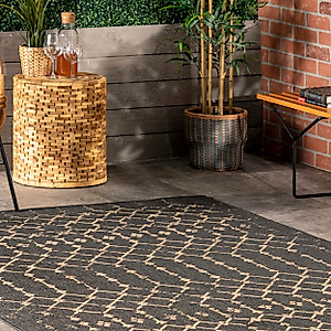 nuLOOM Grayson Moroccan Trellis Indoor/Outdoor Area Rug, 8x10, Charcoal