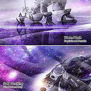 Astronaut Fleece Throw Blanket Sets 50x40, Galaxy Astronaut in Outer Space Cozy Plush Warm Lightweight Travel Blankets for Bedroom Living Rooms Sofa Beds Office