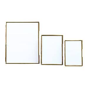 Main + Mesa Brass Framed Photo Frames, Set of 3