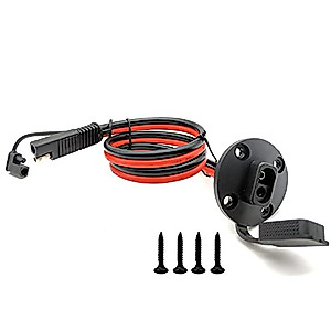 Meiyangjx 60cm10 AWG SAE Connector, Solar Weatherproof SAE Socket Sidewall Port, SAE to SAE 2 Pin Quick Disconnect Panel Extension Cable (with SAE Plug)