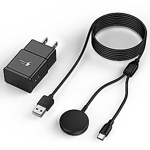 2 in 1 Samsung Watch Charger 6.6FT/2M Galaxy Watch Charger Cable With 18W USB A Fast Charger Power Adapter Plug for Samsung Galaxy Watch 5/4/3/Active 2/1,Galaxy S22/S21/S20/S10/Note 20/10/9/8,Buds,Tab