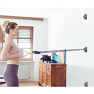 OUUO Wall Mount Workout Anchors for Resistance Bands,Body Weight Straps,Strength Training, Yoga, Home Gym, Physical Therapy Exercise and Closed Loop Bands (Gun-Black)