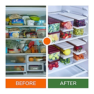 Selka Home - Airtight Food Storage Containers with Lids, Refrigerator Organizers and Storage, Nora 2 Piece - Large Size 76 Oz (2,25 Liter), Ecru