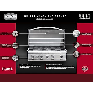 Bullet by Bull Outdoor Products 48109 Bronco Bullet by Bull 4 Burner Grill Natural Gas, Stainless Steel