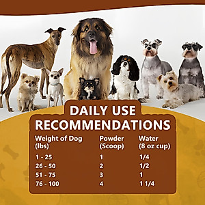 Zammex Bone Broth for Dogs, Grass Fed Beef Bone Broth Protein Powder - Supports Joints and Bone, Enhances Fur, Dogs & Cats Food Toppers for Dry & Wet 10.58oz