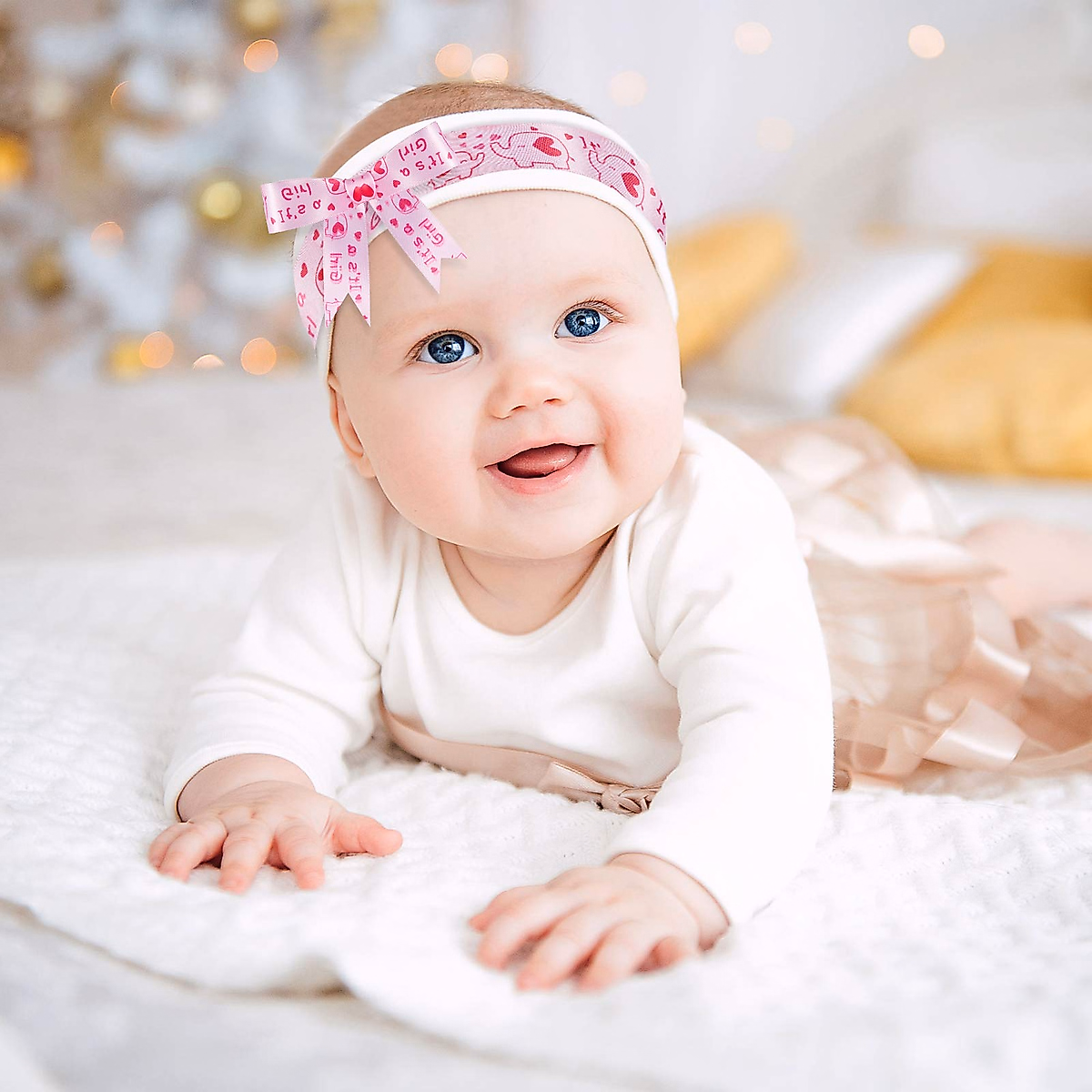 2 Rolls/ 20 Yards Elephant Satin Ribbon Baby Shower Theme Satin Ribbon Birthday Theme Gender Reveal Wrapping Ribbons for DIY Hair Bows Wreath Baby Shower Decoration Diaper Cake Wrapping, 2 Styles