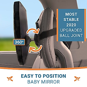Shatterproof Baby Car Mirror, Fully View Infant in Rear Facing Car Seat - Newborn Safety, Crash Tested & Extra Wide, Crystal Clear, 100% Lifetime Satisfaction Guarantee, Easy Install by Cozy Greens