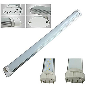 JQslight 2G11 4 Pin Base LED Light Bulb, 2G11 LED Plug and Play 2G11 LED Tube 36W CFL/Compact Fluorescent Lighting Garages Light Horizontal Plug for Workshop, Recessed Cans, Daylight 6000K