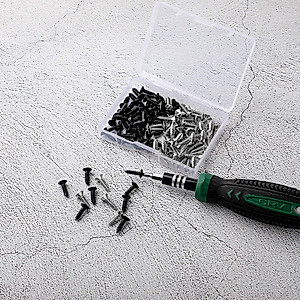 Hotop 100 Pack 3 mm Guitar Screw Bass Pickguard Screws Guitar Mounting Screws for Guitar Bass Replacement (Black and Silvery)