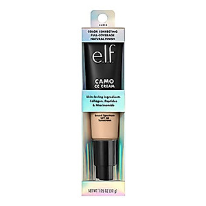 e.l.f. Camo CC Cream, Color-Correcting Full Coverage Foundation With SPF 30, Creates A Natural Finish, Vegan & Cruelty-Free, Fair 120 N, 1.05 Oz