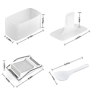 Spam Musubi Mold, Musubi Maker Press 2 Pack with Luncheon Meat Slicer and Rice Paddle - Create Authentic Hawaiian Musubi at Home Non-Stick, The Musubi Mold is Used in Hawaii Restaurants !