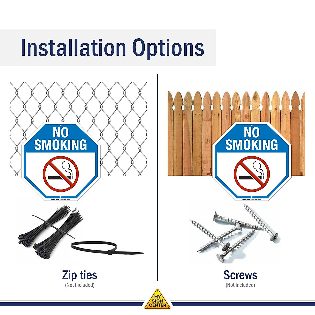 Stop All Visitors Must Report to Main Office Sign, 12" x 12" 0.40 Aluminum, Fade Resistance, Indoor/Outdoor Use, USA MADE By My Sign Center