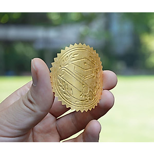 Embossed Graduation Cap Gold Certificate Seals Diplomas Gold foil Seals, 2”,100 Count