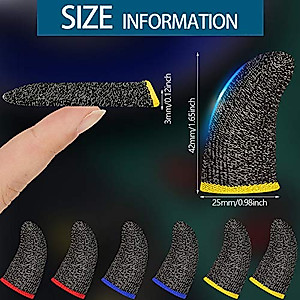 30 Pieces Finger Sleeves for Gaming Mobile Game Controllers Finger Thumb Sleeves Set, Anti-Sweat Breathable Seamless Touchscreen Finger Covers Silver Fiber for Phone Games PUBG