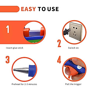 Hot Glue Gun Kit, Hot Melt Glue Gun Mini for Crafts with 20 Pcs Glue Sticks and 20 Wood Craft Sticks,Hot Mini Glue Guns with Hardshell Carrying Case for School DIY Arts, Craft, Home Repairs for Kids