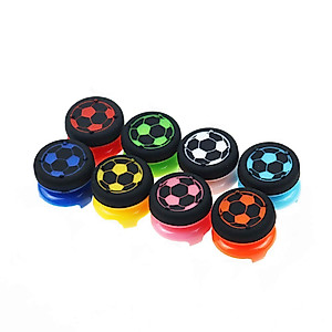 2 PCS Heightened Thumbstick Anti-Slip Enhanced Analog Joystick Extender Thumb Grip Stick Cap Cover for PlayStation 4 PS4 Conteoller (Football-Orange)