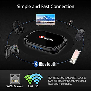 Tanggula X5 Android TV Box, Android 11.0, 4GB+128GB, Dual Band WiFi 2.4GHz/5GHz Free Voice Remote