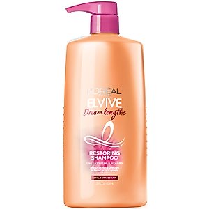 L'Oreal Paris Elvive Dream Lengths Restoring Shampoo With Fine Castor Oil and Vitamins B3 and B5 for Long, Damaged Hair, Visibly Repairs Damage Without Weighdown With System, 28 Fl Ounce
