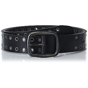 Lucky Brand Men Casual Leather Belt, Grommet and Stud-Black, 36