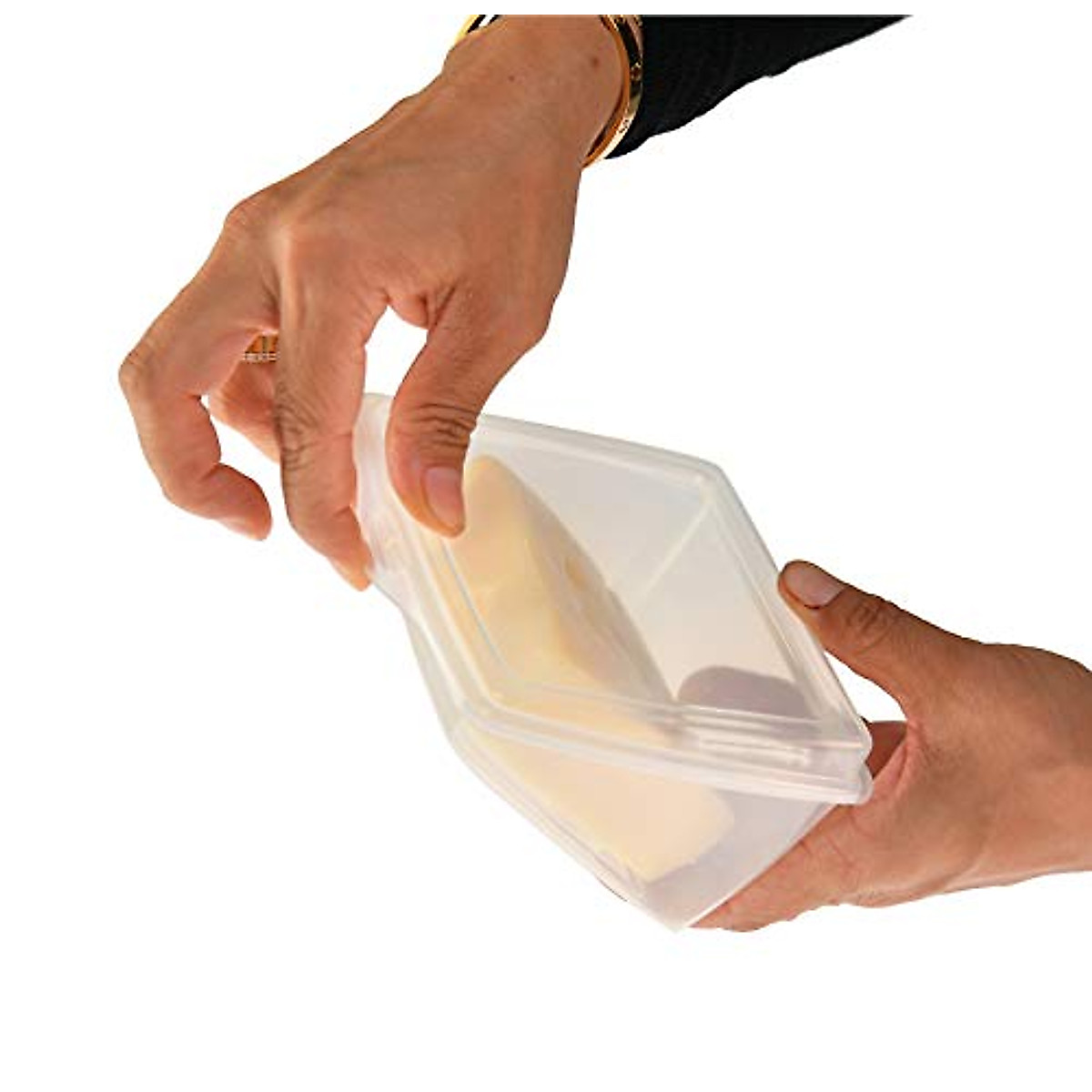 Home-X Oblique Plastic to-Go Container for Cheese Wedges, Cake, and Pie Slices