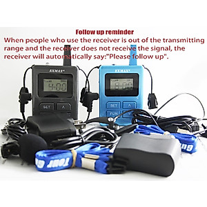 EXMAX ELGT-470 Simultaneous Interpreting Equipment Headset Tour Guide System 100 Channels for Church,Exhibition,Training,Reception,Church,Teaching,Assistive Listening(1 Transmitter & 20 Receivers)