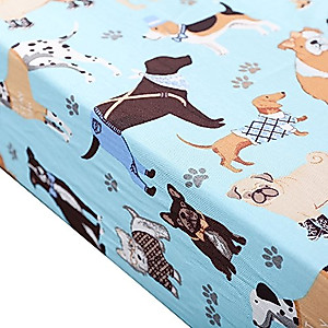 Crib Sheet - Fitted Crib Sheet Baby Sheet for Standard Crib and Toddler mattresses Nursery Bedding Sheet Crib Mattress Sheets for Boys and Girls 1 Pack Dog Toddler Sheet by UOMNY