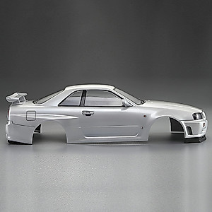 Goolsky Killerbody 48646 Skyline (R34) Finished Body Shell Frame for 1/10 Electric Touring RC Racing Car DIY (White)