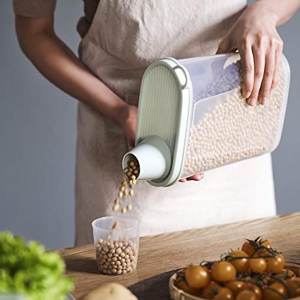 Citylife 2 PCS 2.5 LB Dog Food Containers Small Pet Cat Food Storage Container Pour Spout Measuring Cup Bird Dry Food Dispenser with Lid