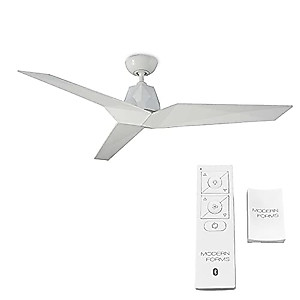Vortex Smart Indoor and Outdoor 3-Blade Ceiling Fan 60in Gloss White with Remote Control works with Alexa, Google Assistant, Samsung Things, and iOS or Android App