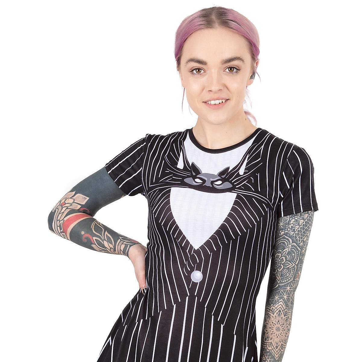 Disney Nightmare Before Christmas Dress Womens Jack Skellington Costume (X-Large) Black