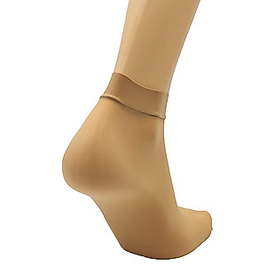 Mona's Choice Mens Ice Silk Ankle Socks (Pack of 5, Nude)