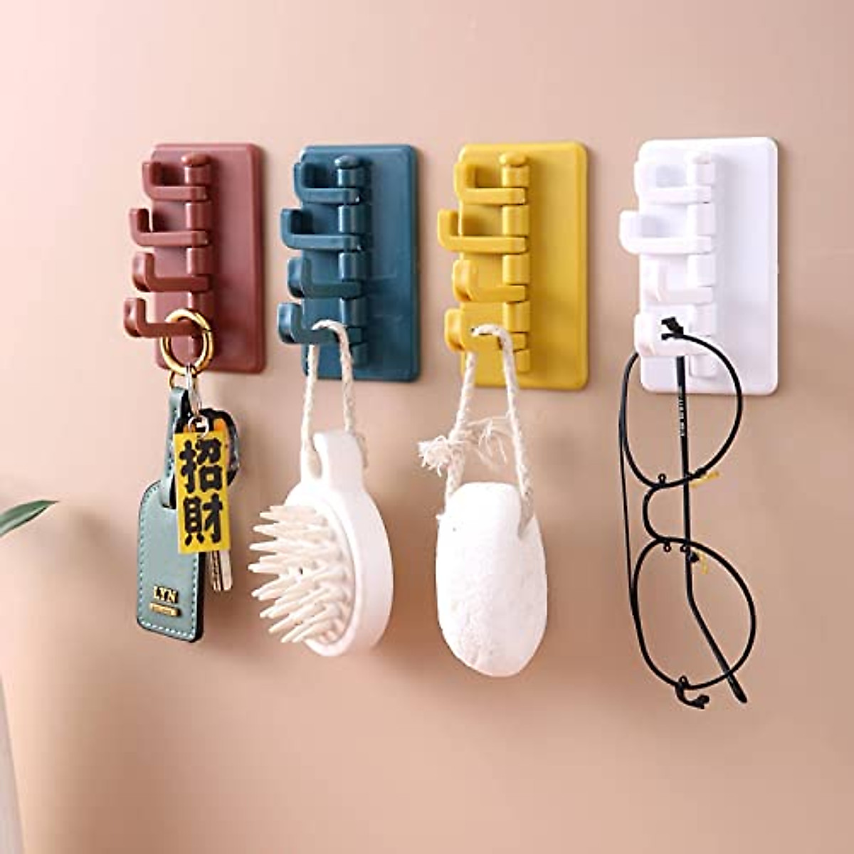 NA Creative Organ Hook Kitchen Wall-Mounted Nail-Free Hanger Behind The Door Bathroom no Traces on The Walls Plastic Bathroom Adhesive Hook