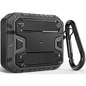 Koaichi Compatible with AirPods 3rd Generation Case(2021), Full-Body Rugged Hard Shell Protective Case Cover with Keychain Designed for AirPods 3 Case, Black [US Patent Registered]