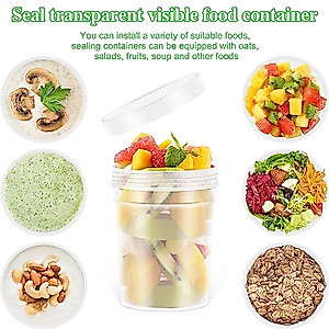 LEAWALK 32 oz Deli Food Storage Containers with Screw on Lids, Reusable BPA Free Plastic Freezer Soup Overnight Oats Containers With Lids, Leak Proof, Stackable, Microwave Dishwasher Safe -12 Pack