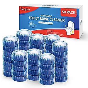 Vacplus Automatic Toilet Bowl Cleaner Tablets, Bathroom Toilet Tank Cleaner (50 PACK), VA-T165