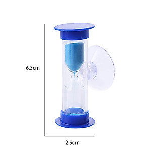 1 pcs Sucker Hourglass,2/3 Minute Sand Clock Glass Mini with Suction Cup for Toothbrushing Timing(3 Minute,Purple)