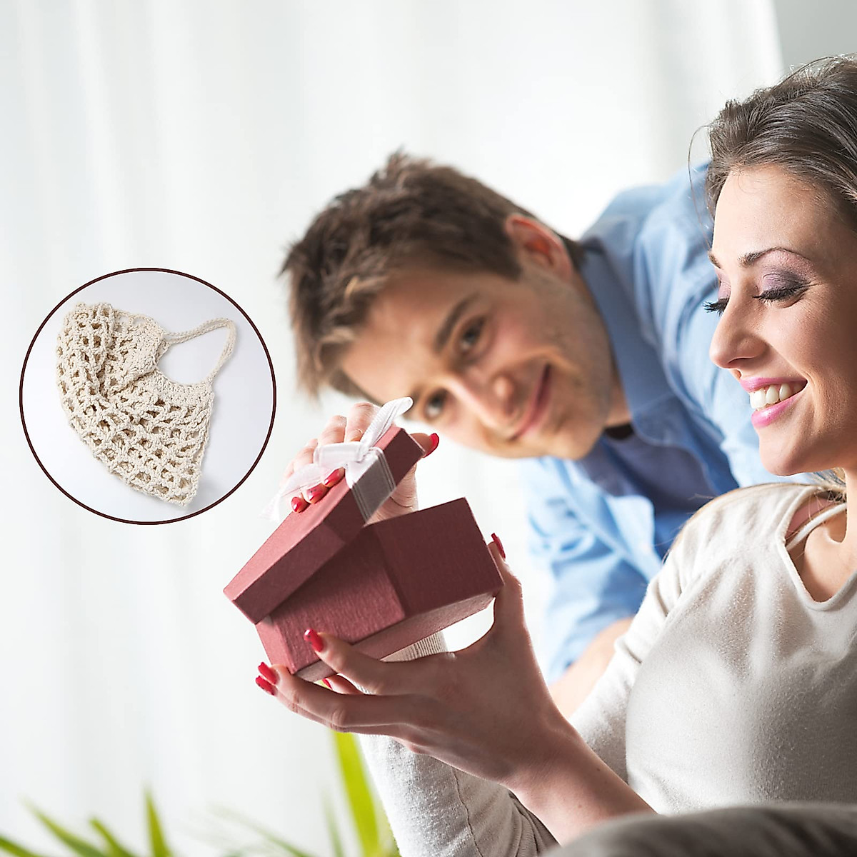 Ycsst Hanging Fruit Hammock Under Cabinet - fruit and veggie basket - macrame fruit hammock for Kitchen Décor - Storage That Saves Counter For More Counter Space at Home, Boat, or Rv,with 4 Hooks.