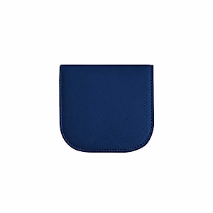 Poketo Dome Wallet, Blue Saffiano Vegan Leather, 6 card slots, 4" x 3.75"
