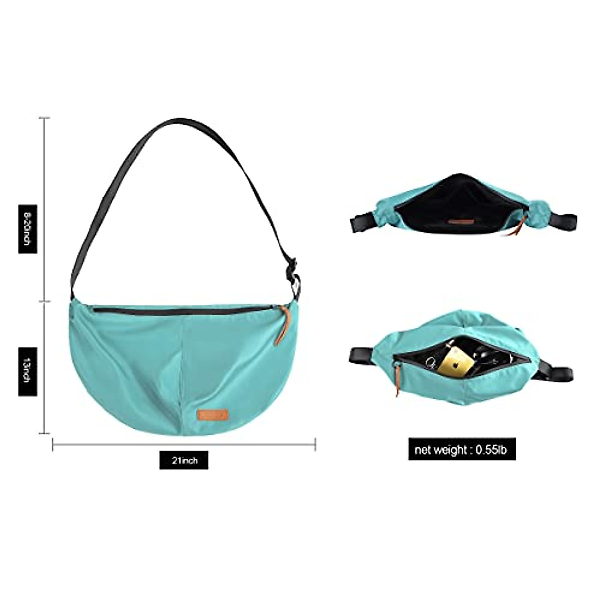 TOMCHAN Crossbody Bags for Women - Shoulder Hippie Bag Waterproof Casual Hobo Bag, Nylon Travel Bag Crossbody Handbags,Blue