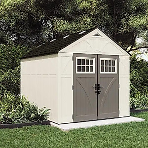 Generic Stroge Sheds 8`×10 Multi-Wall Panels for Outdoor Usage Garden Tools Stroge, Vanilla
