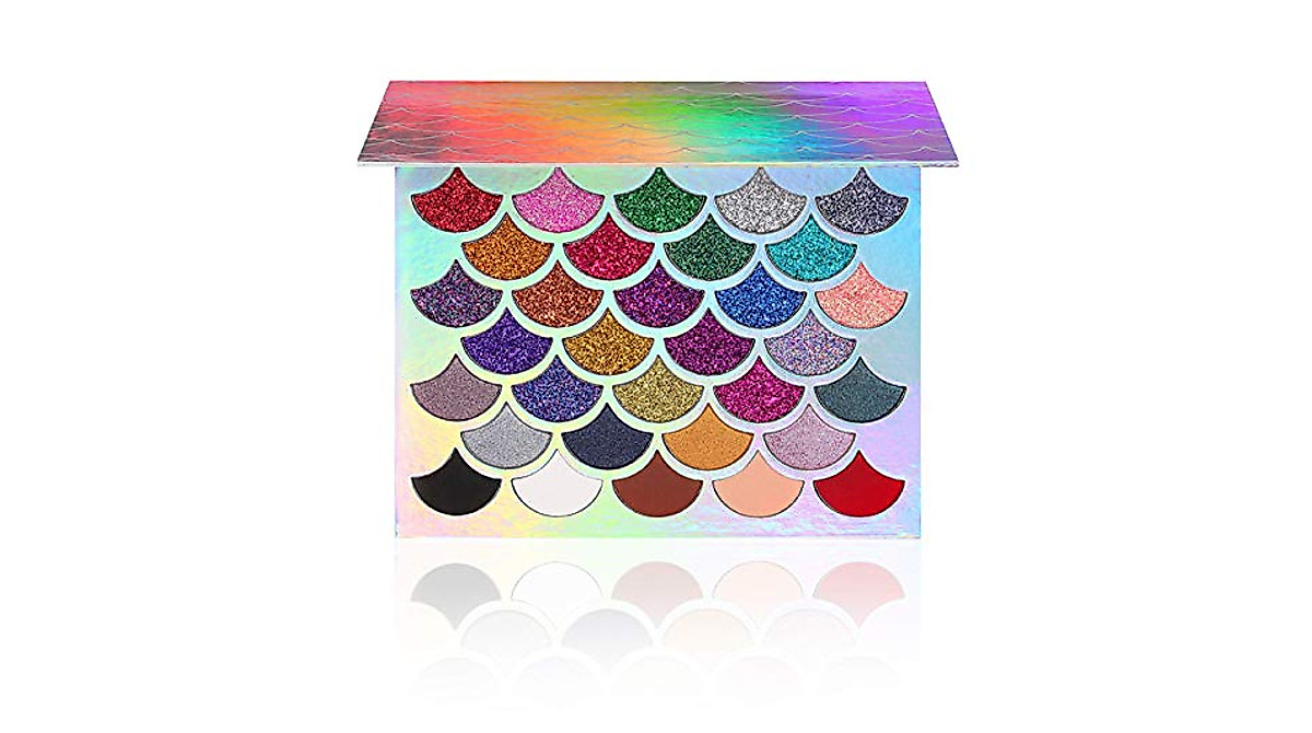 Mermaid Glitter Eyeshadow Palette - 32 Vibrant Colors for Stunning Looks