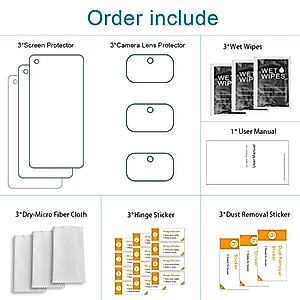 【3+3 PACK】Coolpow Designed for OnePlus Nord N10 5G Screen Protector Plus One Nord N10 Screen Protector Tempered Glass Cell Phone Film, 9H Hardness, Ultra HD, Scratch Resistant, Easy Install, Case Friendly