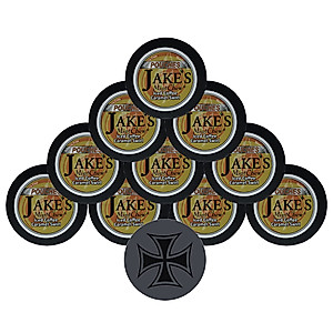 DC Crafts Nation Skin Can Cover Iron Cross with 10 Cans Jake's Mint Chew Iced Coffee Caramel Swirl Pouches