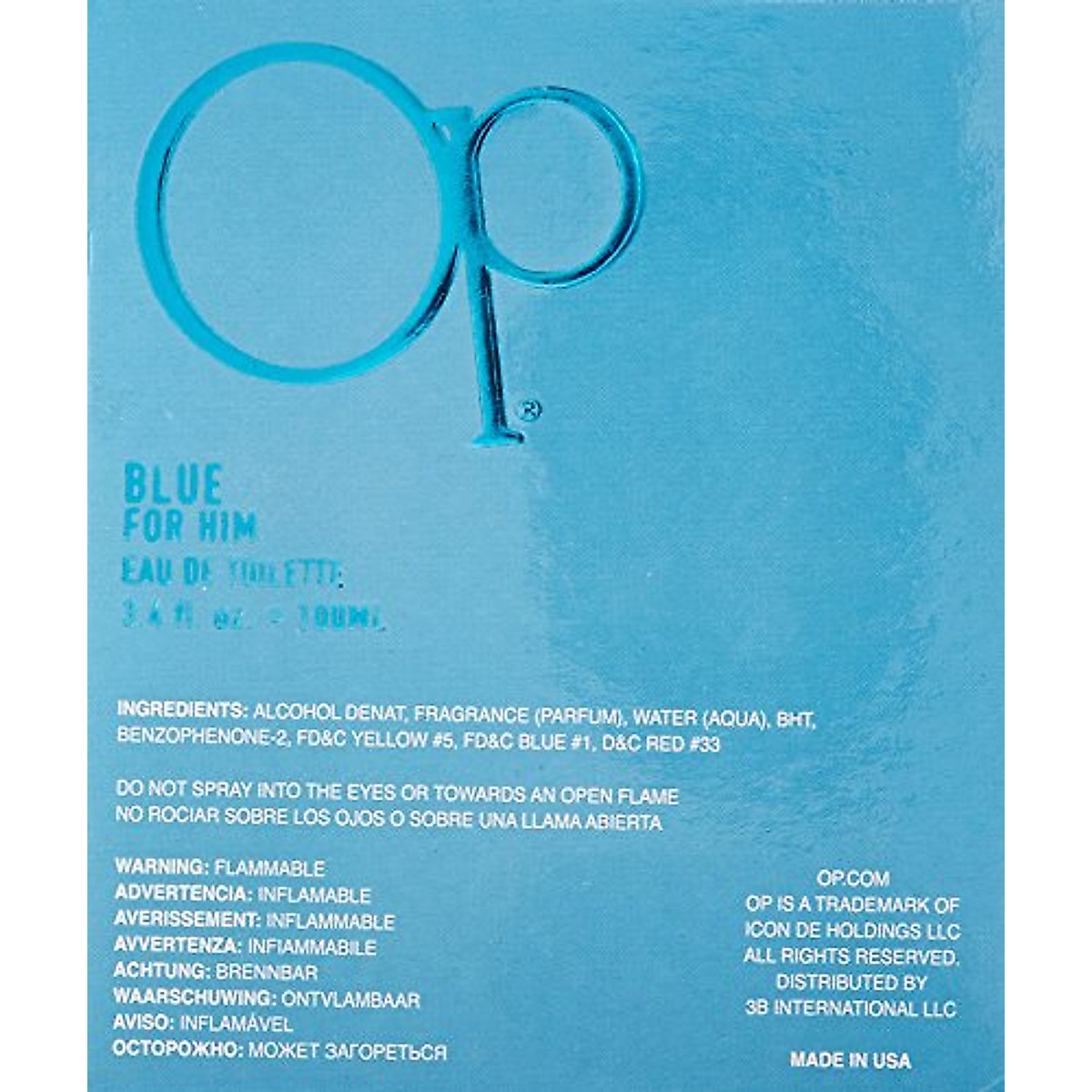 Ocean Pacific Blue for Him Eau De Toilette Spray, 3.4 Oz