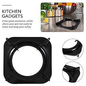 SOLUSTRE Square Cast Iron Wok Ring Wok Pan Support Gas Cooker Pot Holder Hob Cooker Pan Holder Stand Non-Slip Cast Iron Wok Support Ring Stove Accessories for Kitchen Wok Gas Hob