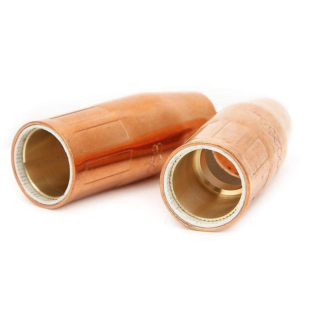 2pcs Welding Gun Nozzles Nozzle 1/2inch Copper CNC Machining Process Welding Consumables for Miller M25/M40 Hobart MIG Gun 200/258