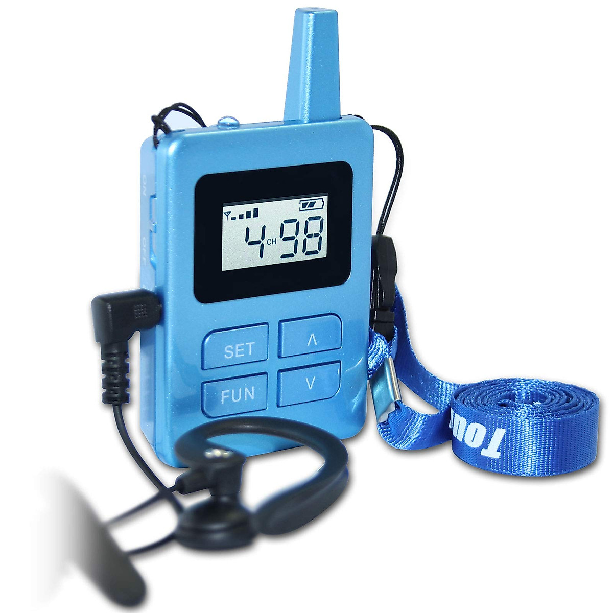 EXMAX ELGT-470 UHF Portable Receiver for Wireless Headphone for Whisper System Translation Equipment 100 Channels Firing Range Training,Traveling,court of law,Simultaneous Interpretation(One Receiver)