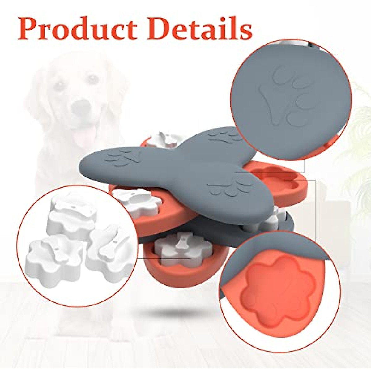 Onfsevy Dog Enrichment Toys With Bone Shape Covers, 9 Durable Dog Treat Puzzle Toys for IQ Training & Brain stimulatinh