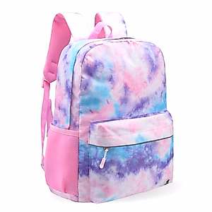 Fenrici Kids Backpack for Girls, Teens Recycled School Bag With Padded Laptop Compartment, Ideal for Everyday Use and Travel - 17 Inches (Pink Tie Dye)